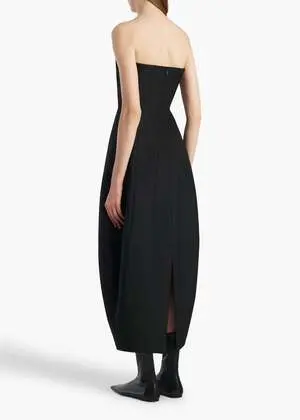 Khaite Stela Strapless Sculptural Cady Dress