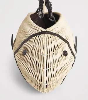 Staud Wicker Fish Top-handle Bag