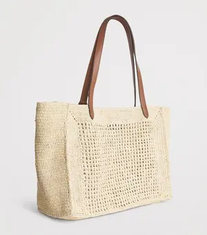Mulberry Raffia Crochet Tote Bag