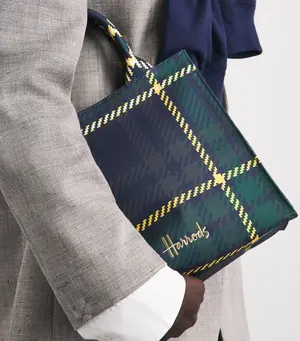 Harrods Small Tartan Tote Bag