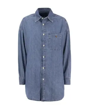 Polo Ralph Lauren Embroidered Denim Button-up Shirt - Blue