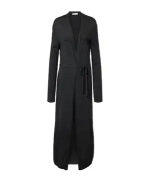 Khaite Alek Wool Wrap Cardigan - Black