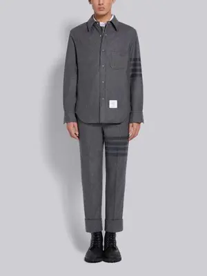 Thom Browne Flannel Tonal 4-bar Shirt Jacket