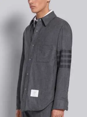 Thom Browne Flannel Tonal 4-bar Shirt Jacket