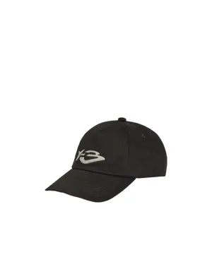 Y3 Logo Embroidered Baseball Hat - Black