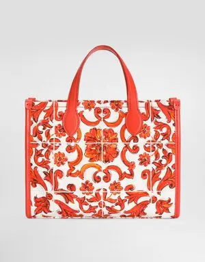 Dolce & Gabbana Majolica-print Canvas Shopping Tote