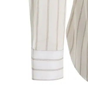 Canali Striped Band-collar Shirt