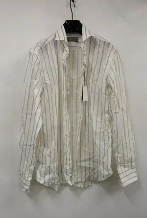 Canali Striped Band-collar Shirt
