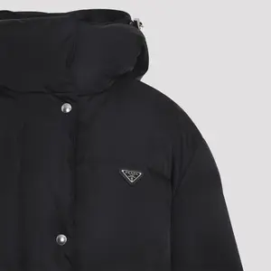 Prada Re-nylon Down Jacket With Logo Details