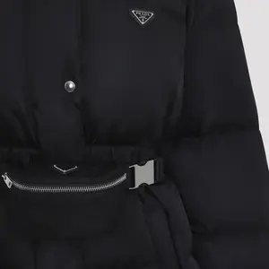 Prada Re-nylon Down Jacket With Logo Details
