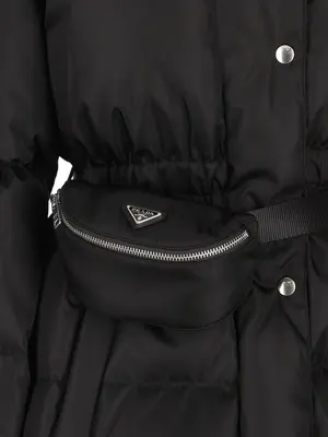 Prada Re-nylon Down Jacket With Logo Details