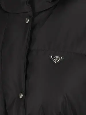 Prada Re-nylon Down Jacket With Logo Details