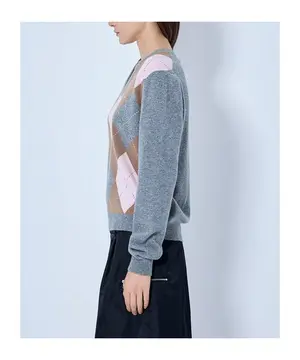 Prada Argyle Cashmere V-neck Sweater - No