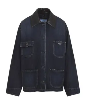 Prada Contrast Collar Denim Jacket