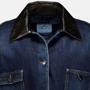 Prada Contrast Collar Denim Jacket