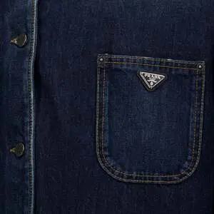 Prada Contrast Collar Denim Jacket