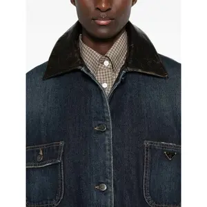 Prada Contrast Collar Denim Jacket