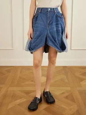 Sacai Folded Denim Skirt