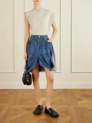 Sacai Folded Denim Skirt
