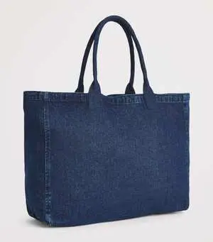 ANINE BING Denim Leo Tote Bag - Blue