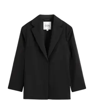 Cos Fluid Wool-voile Blazer - Black