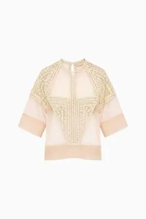 Ulla Johnson Tess Crochet & Tulle Top