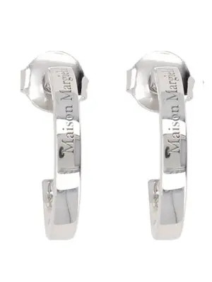 MAISON MARGIELA Orecchini Con Logo - Silver
