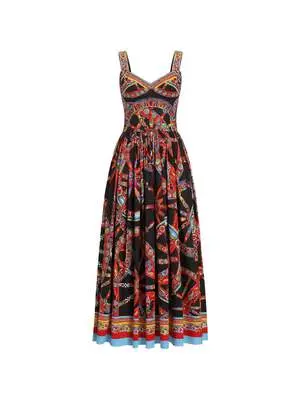 Dolce & Gabbana Bodice Dress With Gathered Skirt - Multicolor