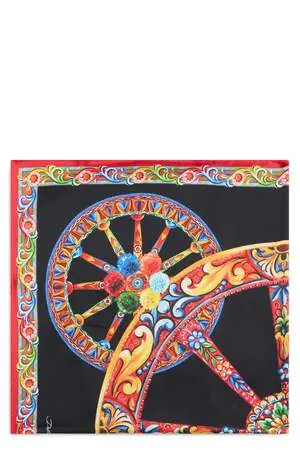 Dolce & Gabbana Elegant Scarf With Colorful Wheel Design - Multicolor
