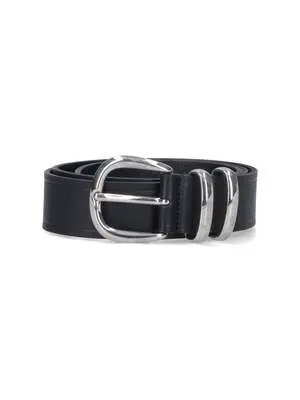SUNFLOWER Mini Metal Trim Belt With Aniline Finish - Black