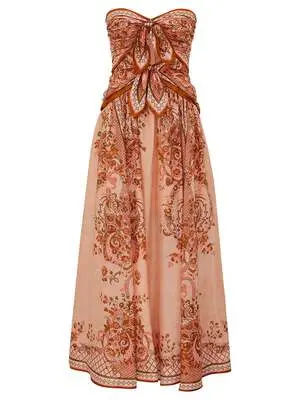 Zimmermann Printed Silk Bustier Mini Dress - Rosa