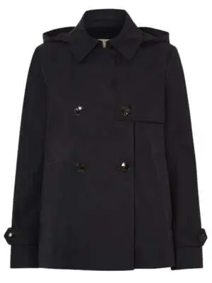 Herno Waterproof Hooded Double-breasted Jacket - Navy
