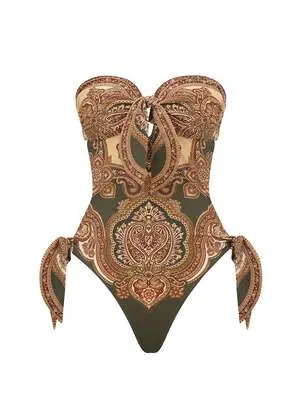 Zimmermann Knot Front Bust Top With Adjustable Straps