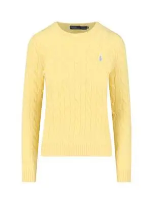 Polo Ralph Lauren Cable-knit Crewneck Sweater - Yellow