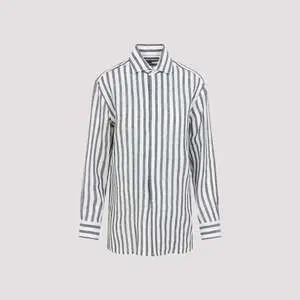 RALPH LAUREN RALPH LAUREN COLLECTION Striped Linen Shirt