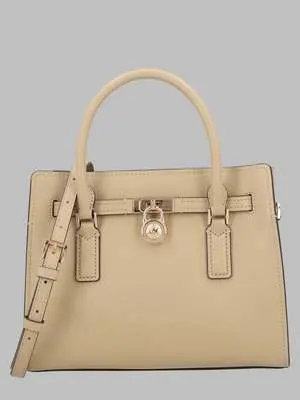 Michael Kors Hamilton Mini Leather Handbag - Beige
