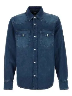 A.p.c. Cotton Western Shirt With Button-up Front And Chest Pockets