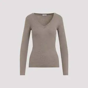 Brunello Cucinelli Cashmere V-neck Sweater - Brown