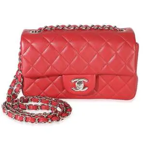CHANEL Chanel Quilted Lambskin Mini Rectangular Classic Flap Bag