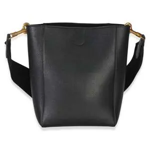 Celine Soft Grained Calfskin Sangle Bucket Bag - Black