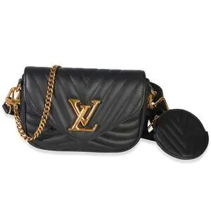 LOUIS VUITTON Calfskin New Wave Multi Pochette Crossbody Bag - Black