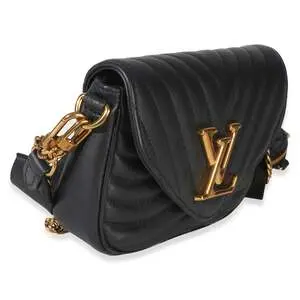 LOUIS VUITTON Calfskin New Wave Multi Pochette Crossbody Bag - Black