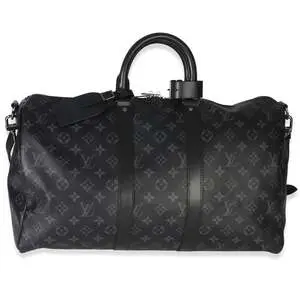 LOUIS VUITTON Monogram Eclipse Keepall Bandouliere 45 - Black