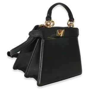 Fendi Shiny Nappa Petite Peekaboo I See U Satchel - Black