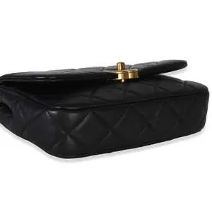 Chanel Quilted Lambskin Pearly Chain Flap Bag - Black