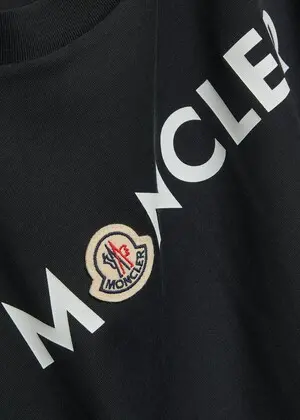 Moncler Logo-print And Appliquéd Cotton T-shirt - Navy