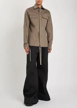 Rick Owens Heizer Belas Cotton-poplin Wide-leg Trousers