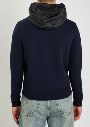 Moncler Hooded Shell And Cotton-blend Jacket