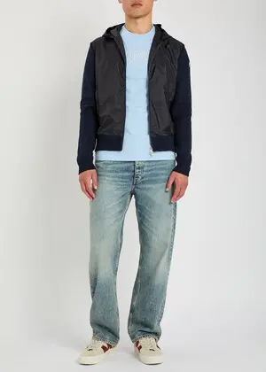 Moncler Hooded Shell And Cotton-blend Jacket