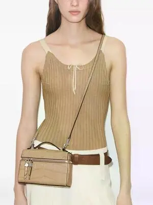 Tory Burch Slim Romy Croc-embossed Top-handle Bag - Neutrals
